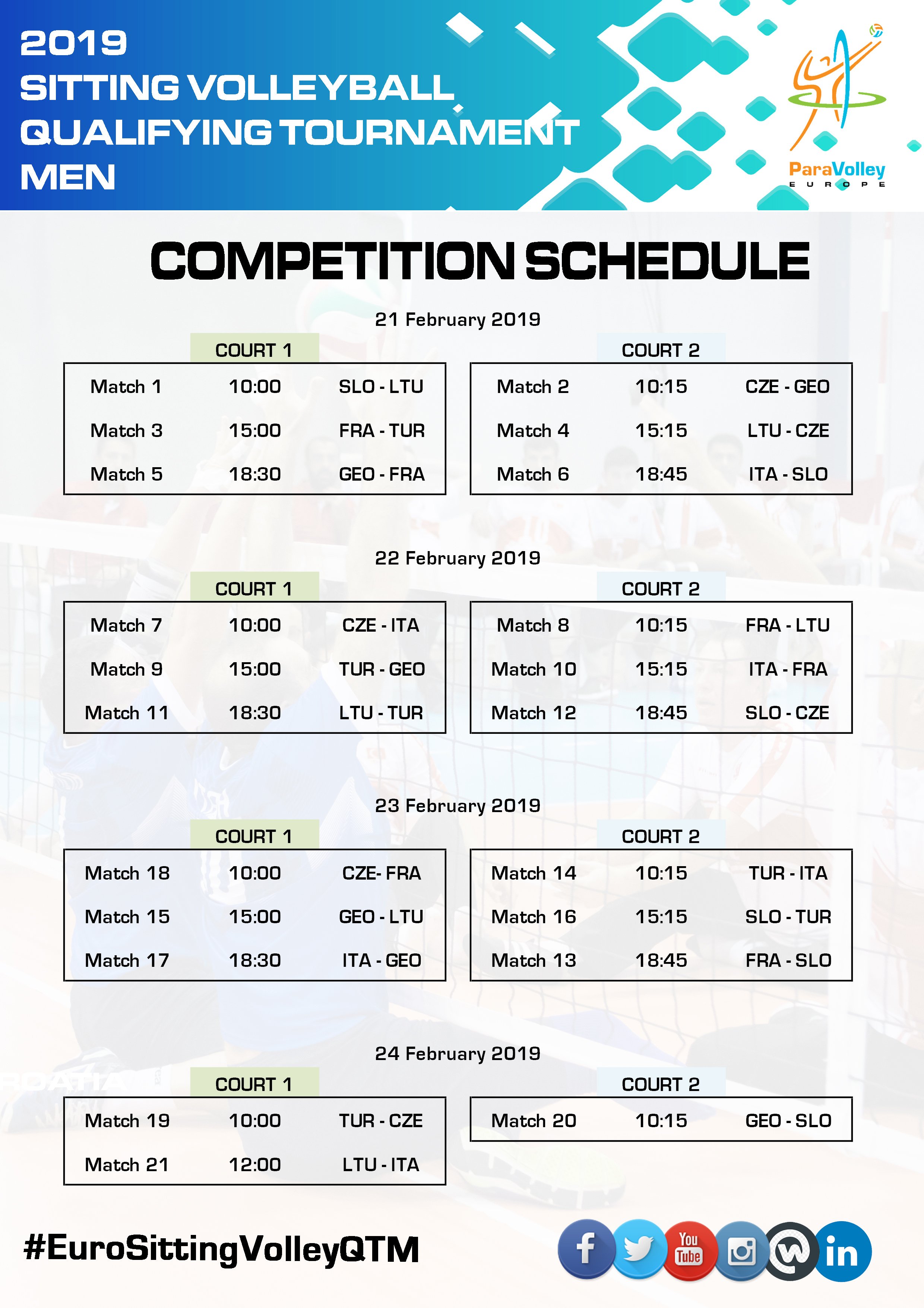 Ufficializzato il calendario del torneo di qualificazione ai Campionati Europei | Federvolley
